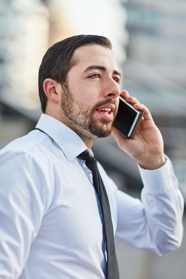 Dynamic Business Man on a Call Stock Image - Image of mobile ...
