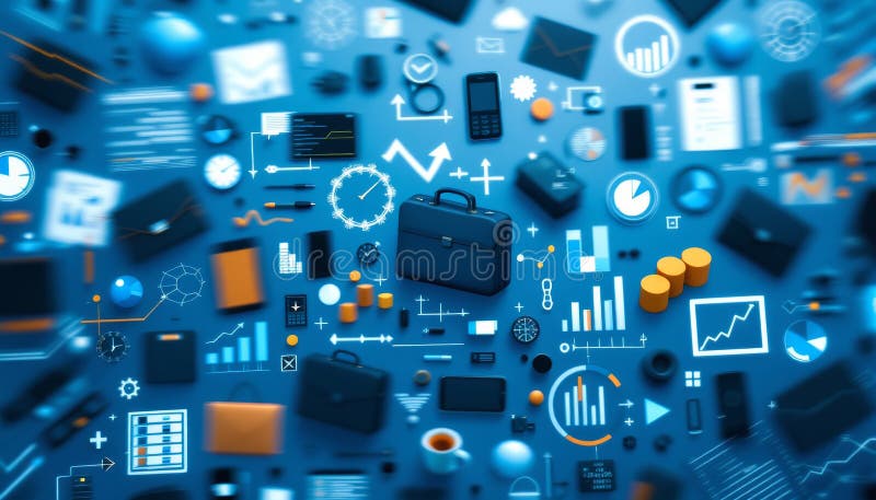 Dynamic Business Strategy: a Vibrant Blue Abstract Composition Stock ...