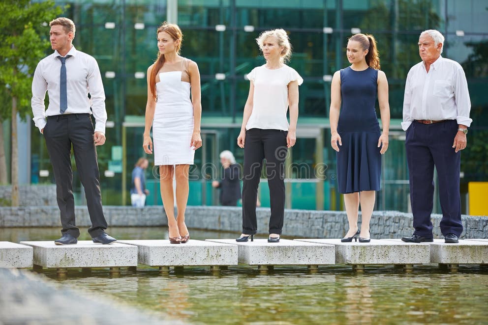 Dynamic Business Team in Front of Office Stock Image - Image of ...