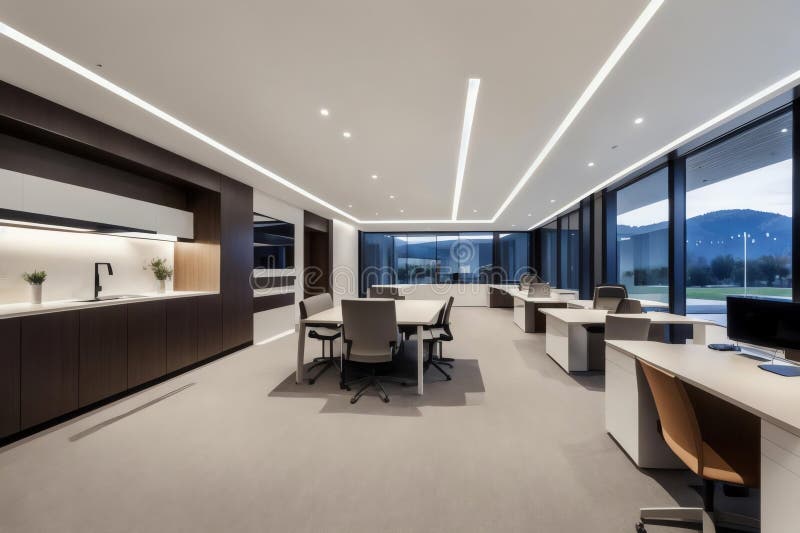 Dynamic and Busy Modern Office Interior with Business People.AI ...