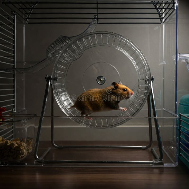 Dynamic Cage Accessory with Running Hamster Stock Illustration ...