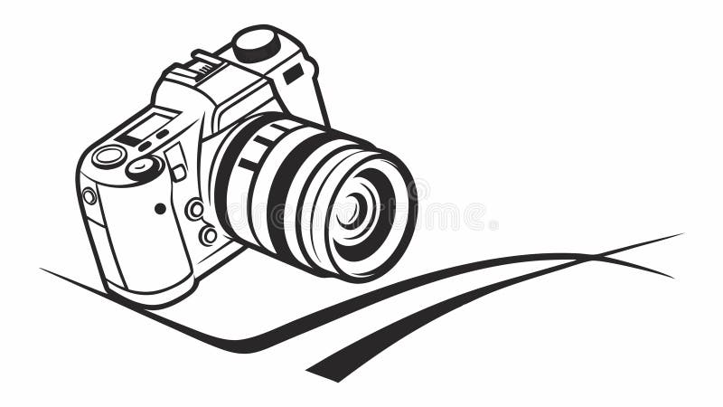 Dynamic Camera Illustration with Diagonal Lines, Vector Design ...