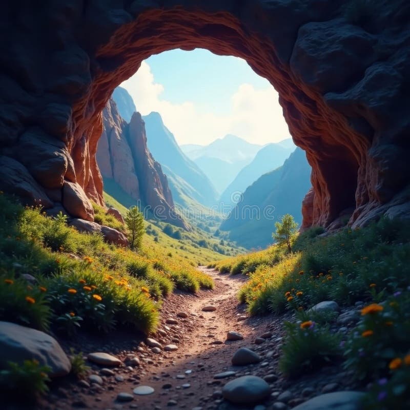 Dynamic Camera Tilt Down Revealing Hidden Valley, Hills, Scenery Stock ...