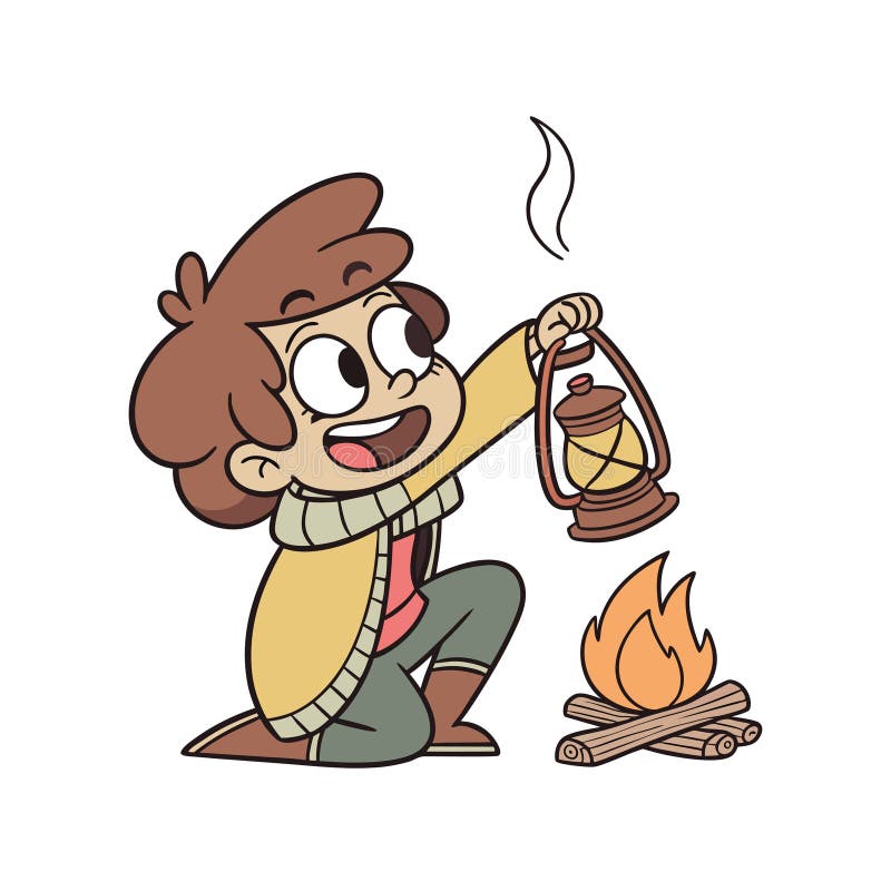 Dynamic Campfire Storyteller Character Design Stock Vector ...