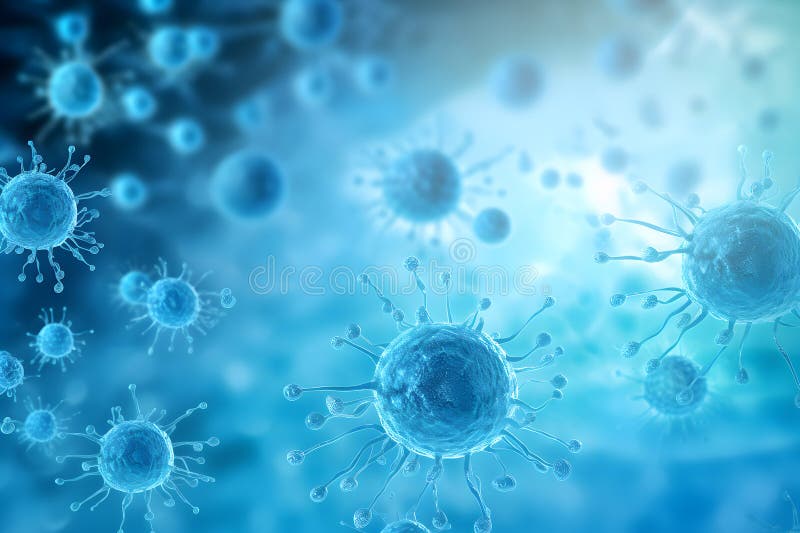 Cancer Cells in Motion within a Blue-Toned Environment Stock ...