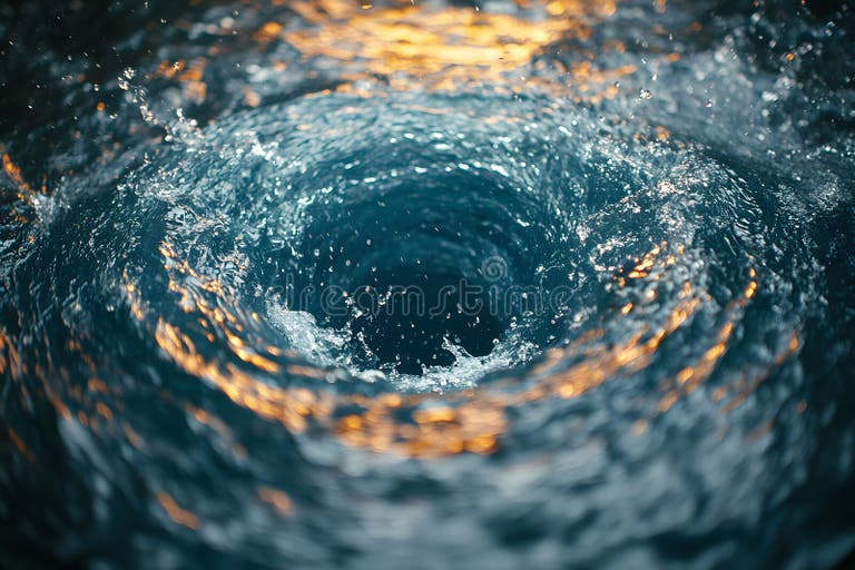 Mesmerizing Water Vortex with Swirling Ripples and Reflections for ...