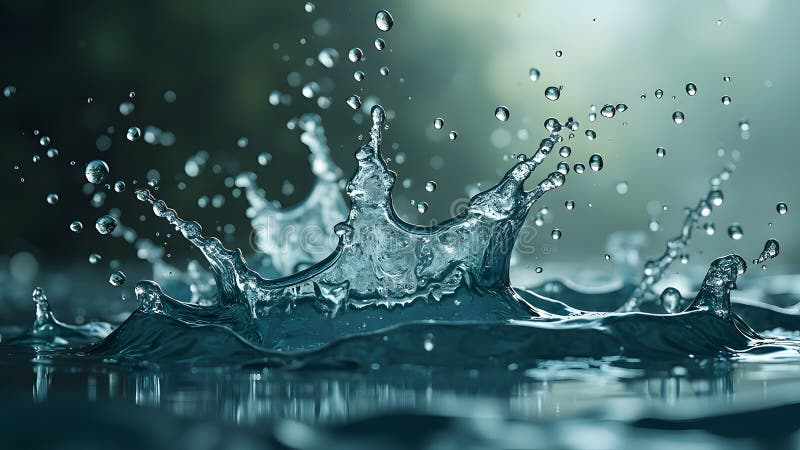 Dynamic Capture of a Water Splash As Droplets Rise Dramatically from ...