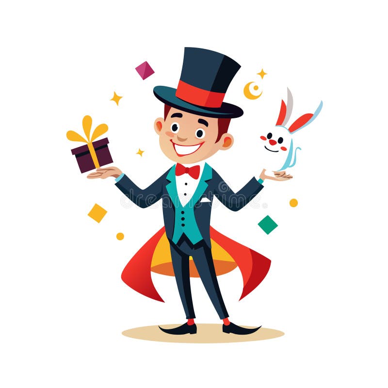 Dynamic Card Magician Character Artwork Stock Vector - Illustration of ...