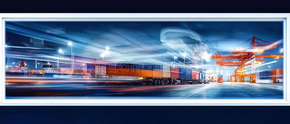 Dynamic Cargo Transportation Collage Showcasing Logistics Elements in a ...