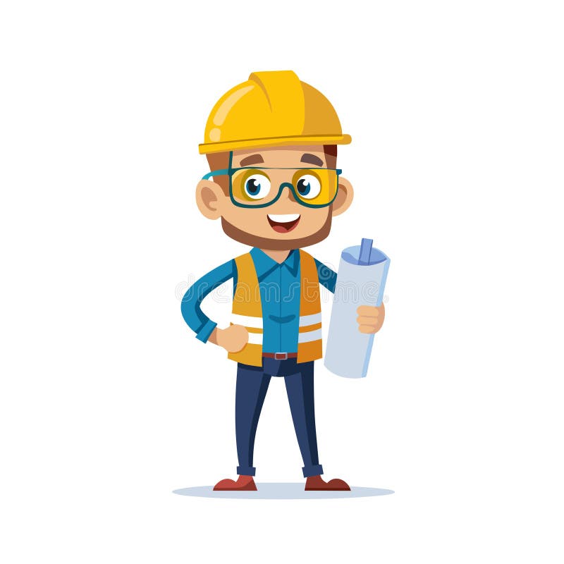 Dynamic Cartoon Architect Character Artwork Stock Vector - Illustration ...