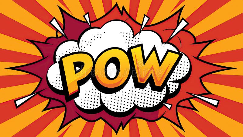 Vibrant Comic Book Explosion with Bold Pow Text Impact Stock ...