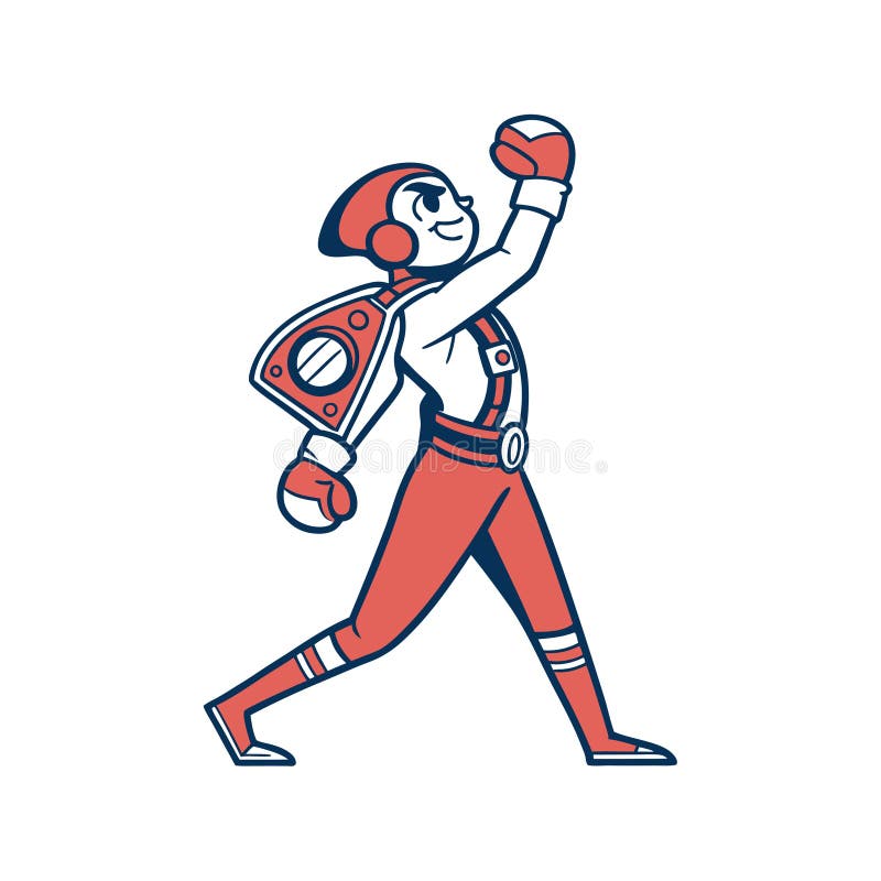 Dynamic Cartoon Boxer Character Design Stock Vector - Illustration of ...