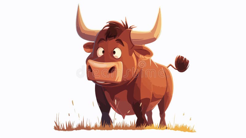 Dynamic Cartoon Bull Animation Vector Illustration for Impactful ...