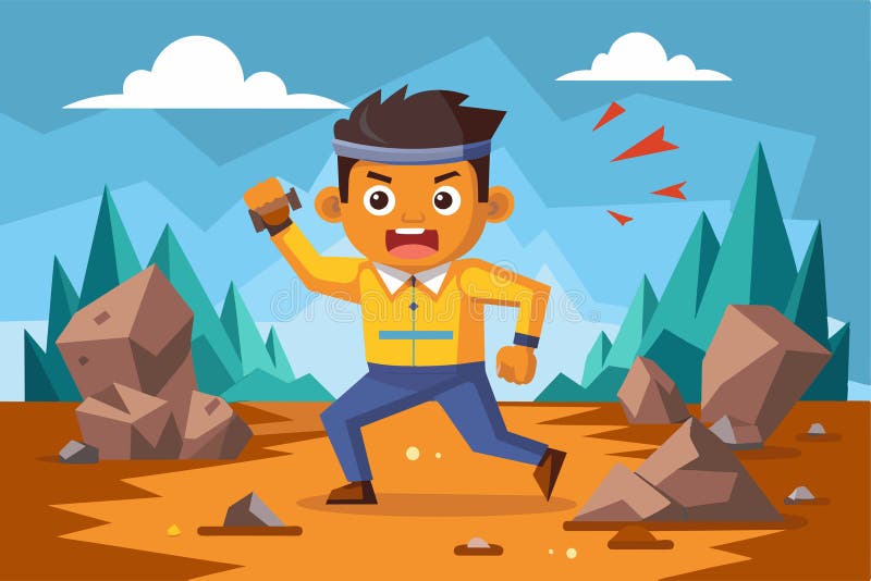 A Dynamic Cartoon Character is Energetically Sprinting through a ...