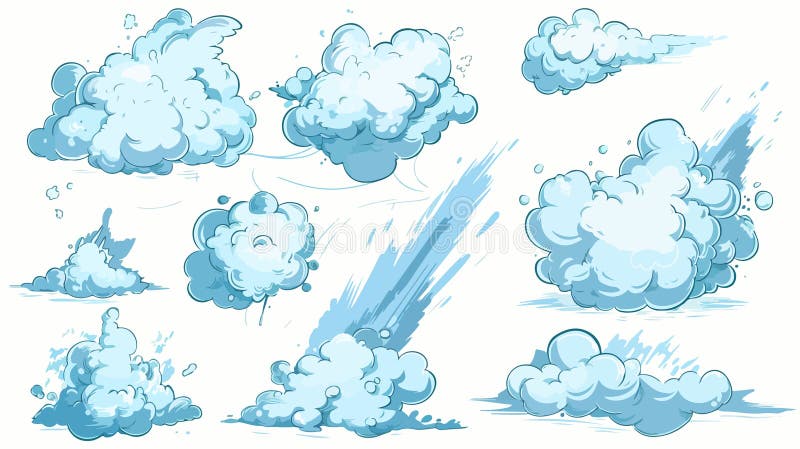 Dynamic Cartoon Speed Effect of Jumping Character with Cloud Doodle ...