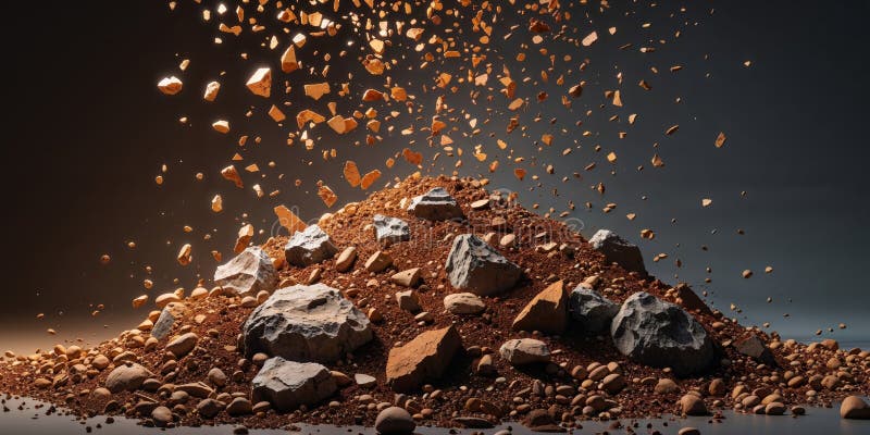 Dynamic Cascade of Earthy Particles Falling Onto a Textured Mound in a ...