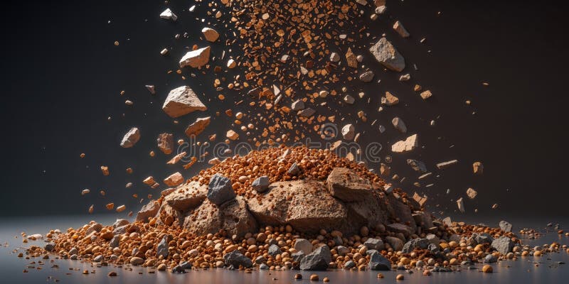 Dynamic Cascade of Earthy Particles Falling Onto a Textured Mound in a ...