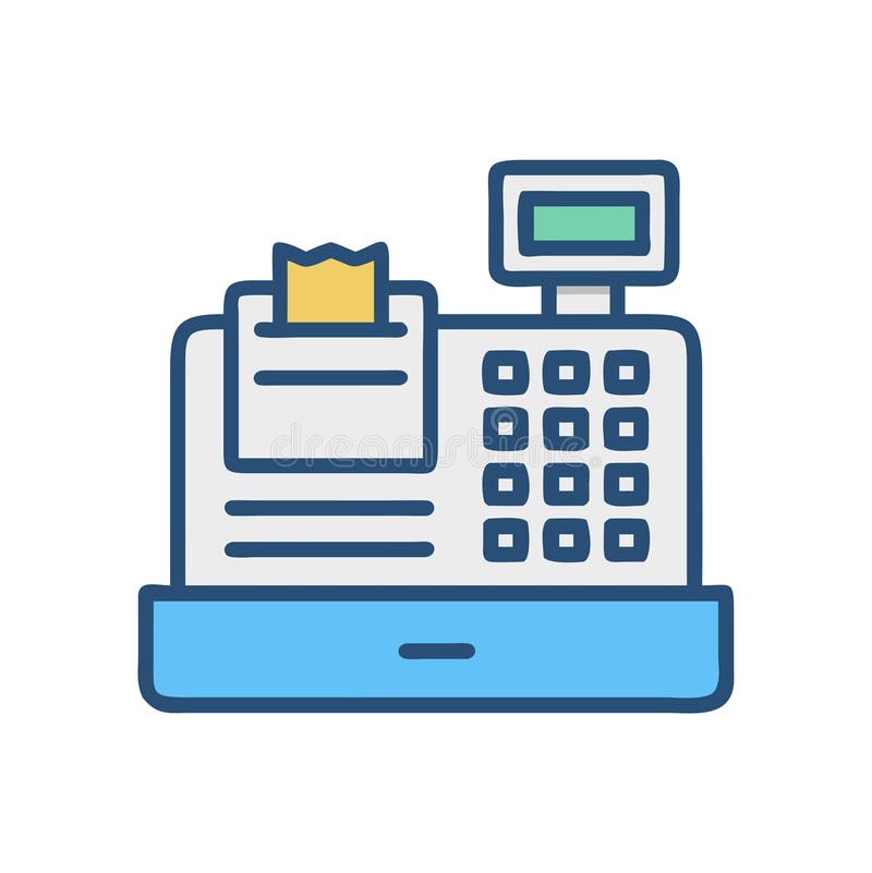 Dynamic Cash Register Icon stock vector. Illustration of genius - 352797133