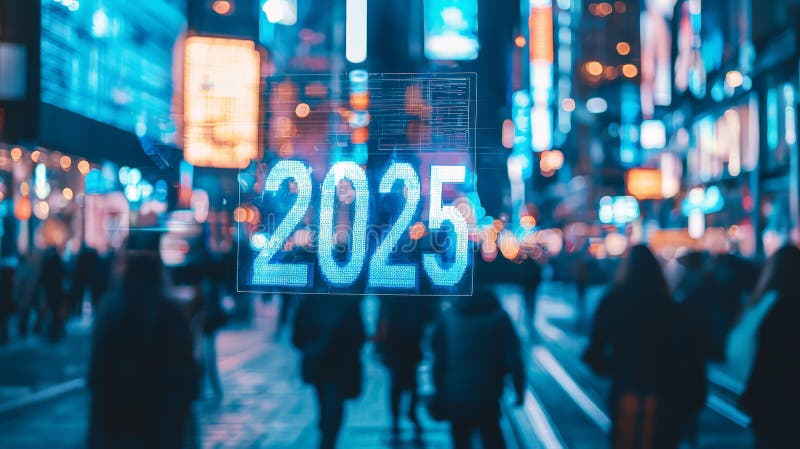 New Year 2025 Transition Moment. Generative AI Stock Photo - Image of ...