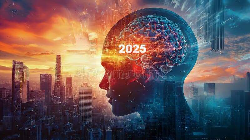 New Year 2025 Transition Moment. Generative AI Stock Photo - Image of ...