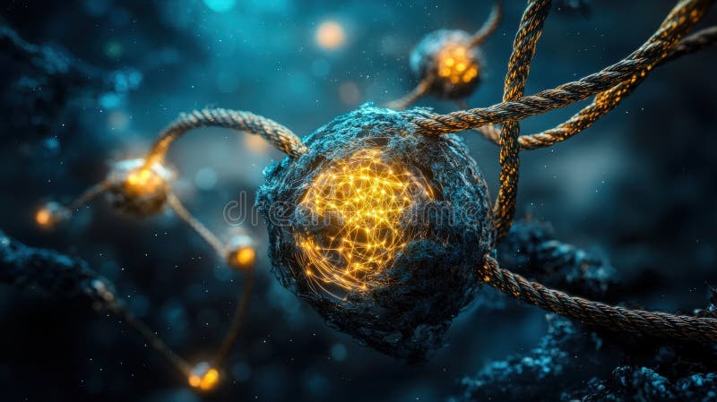 Dynamic Cellular Network Microcosm Digital Art Sci-fi Environment Close ...
