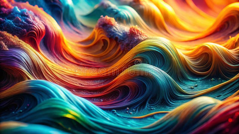 Dynamic CGI Ocean Waves a Colorful Abstract Macro Loop for Visual ...