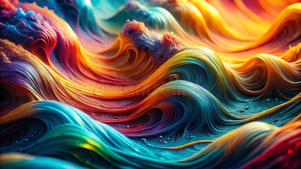 Dynamic CGI Ocean Waves a Colorful Abstract Macro Loop for Visual ...