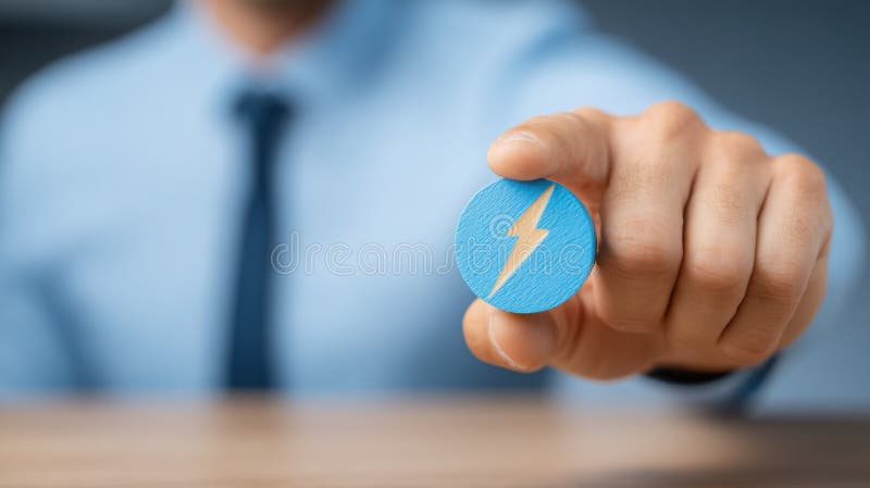 Dynamic Change Agent Icon Concept Depicting Lightning Bolt Striking ...