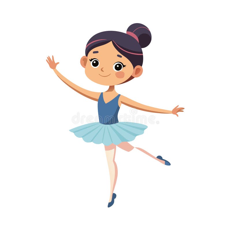 Dynamic Cartoon Ballet Dancer Character Stock Vector - Illustration of ...