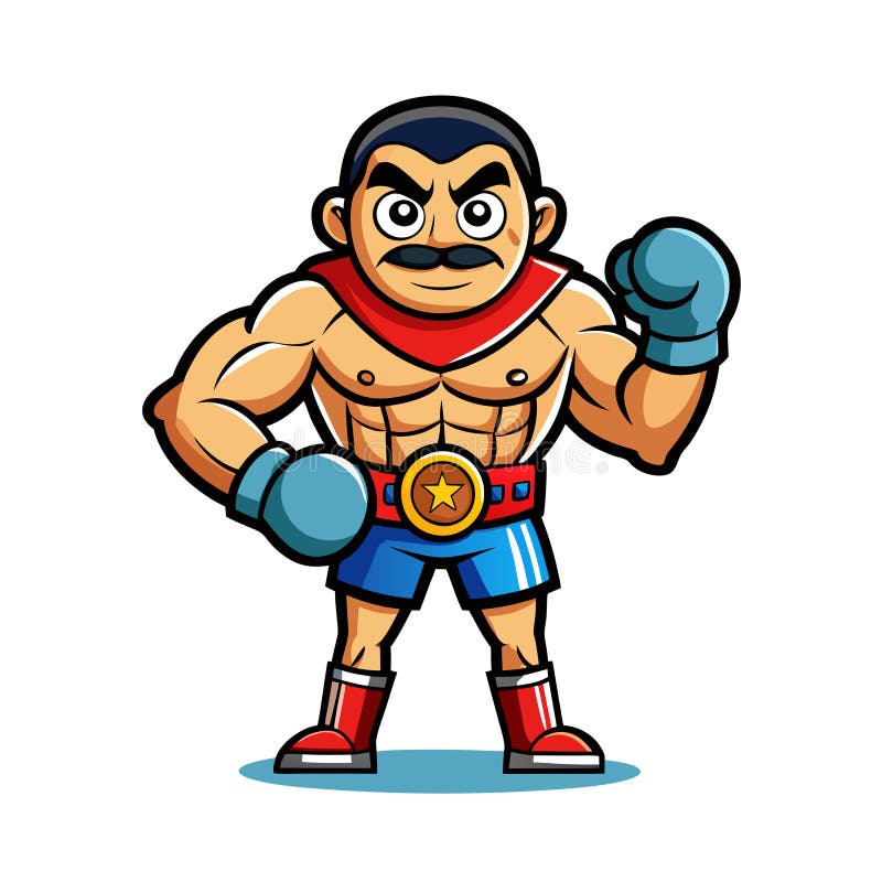 Dynamic Cartoon Boxer Character Design Stock Vector - Illustration of ...