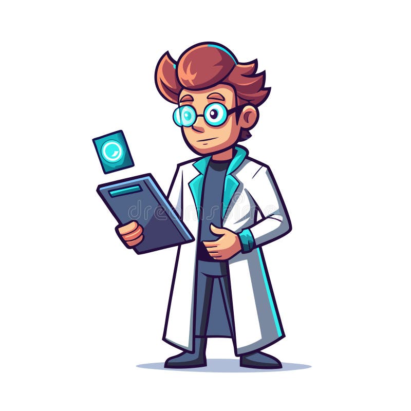 Dynamic Futuristic Researcher Character Stock Vector - Illustration of ...