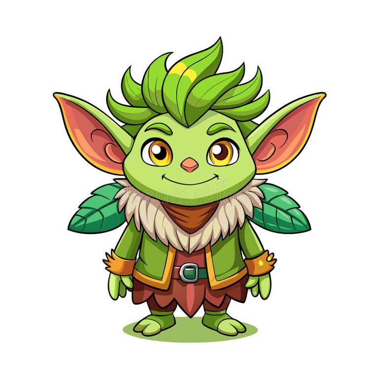 Dynamic Mischievous Forest Sprite Character Stock Vector - Illustration ...