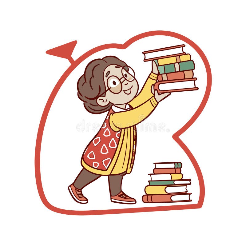 Charming Cartoon Librarian Engaging Readers Stock Illustrations – 4 ...
