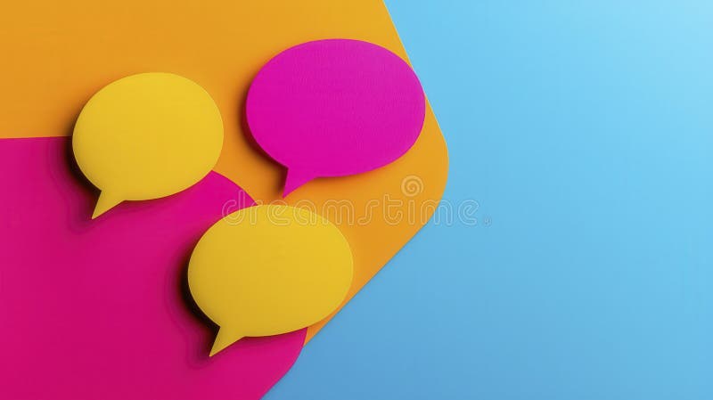 Dynamic Chat Bubbles with Bold Colors and Shapes Stock Illustration ...