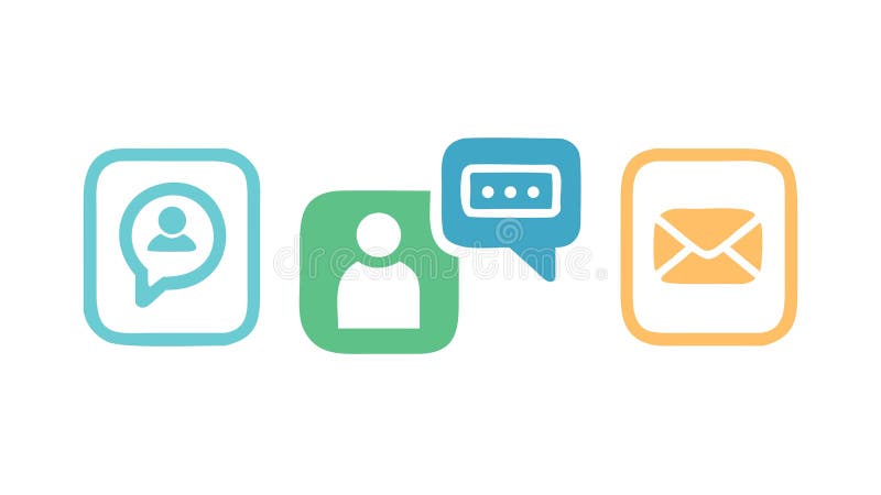 Dynamic Chat, Message Mail Communication Icons Set, Vector Design Generative AI Stock Vector ...