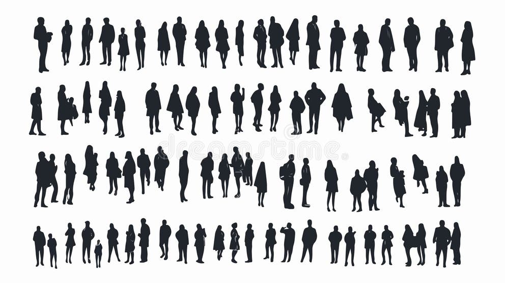 Dynamic Cheering Crowd Silhouette Vector Set for Events and ...