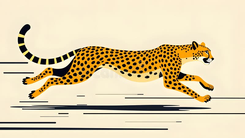 Dynamic Cheetah Running Illustration. AI-Generated. Stock Illustration ...