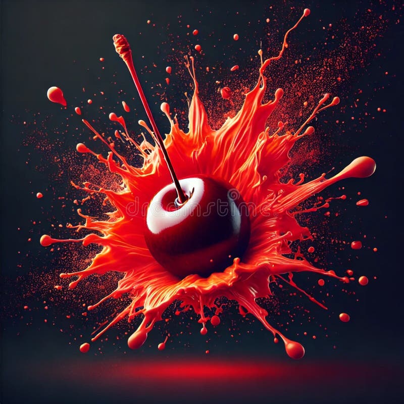 Dynamic Cherry Splash Featuring Dramatic and Striking Red Colors that ...