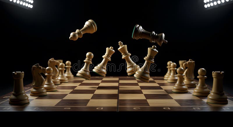 Dramatic Chess Game: Kings and Queens in Mid-Air Collision on a Classic ...