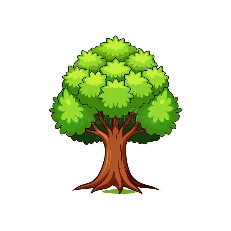 Dynamic Chestnut Tree Illustration with Bold Outline Stock Photo ...