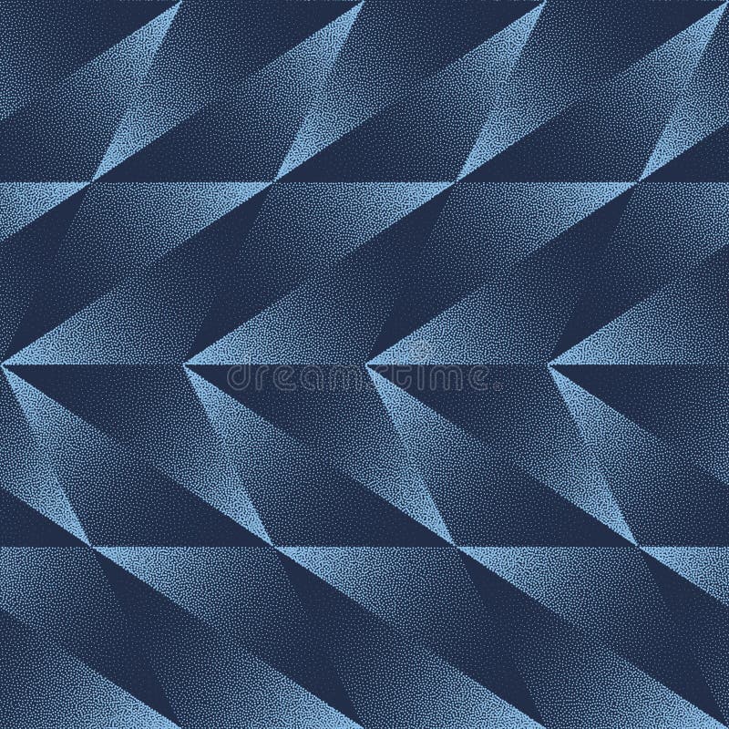 Dynamic Chevron Seamless Pattern Trendy Dot Work Vector Blue Abstract ...