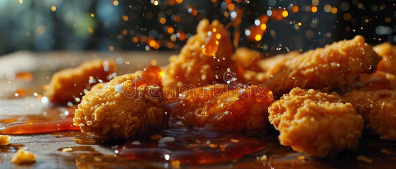 Dynamic Chicken Nuggets Advertisement with Flying Sauce - AI Generated ...