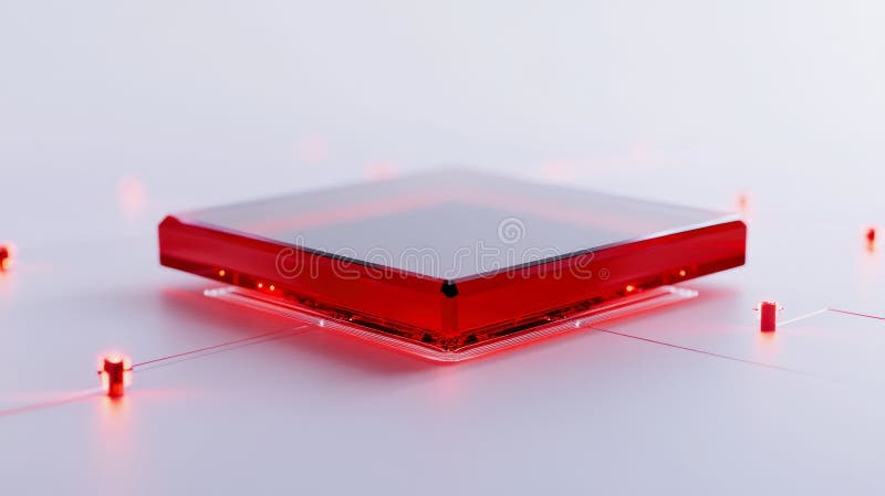 Dynamic Chip Acryl Creation Illuminated by Red Lights Stock Photo ...