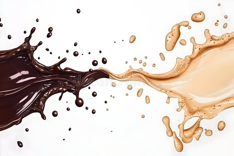 Dynamic Chocolate and Coffee Splash Abstract Art Stock Illustration ...