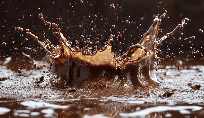 Dynamic Chocolate Splash Crown Rich Brown Liquid Explosion Stock Photo ...