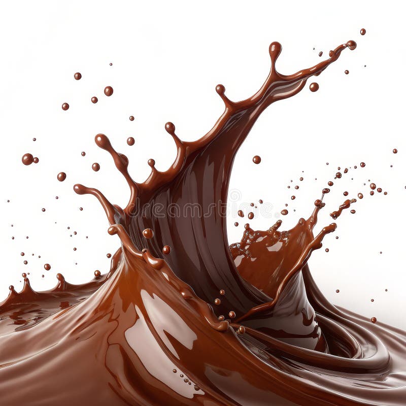 Dynamic Chocolate Splash 3D Render, Liquid Flow, Brown Hues, White ...
