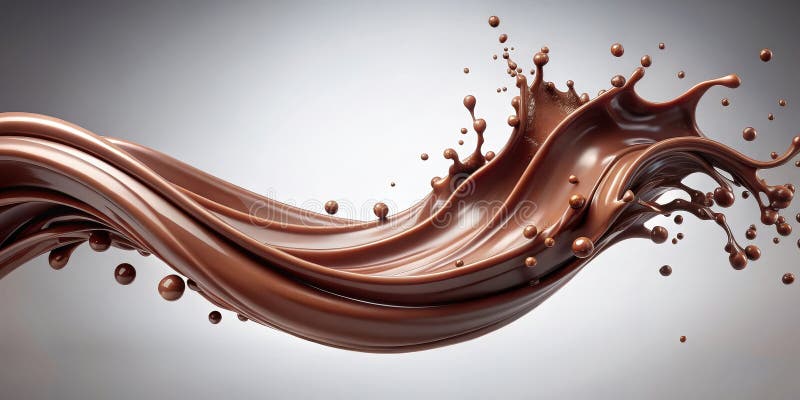 Dynamic Chocolate Wave Splash a Deliciously Smooth Flow of Brown Liquid ...
