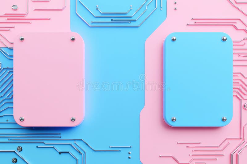 A Dynamic Circuit Board Featuring Bright, Shining Pathways and ...