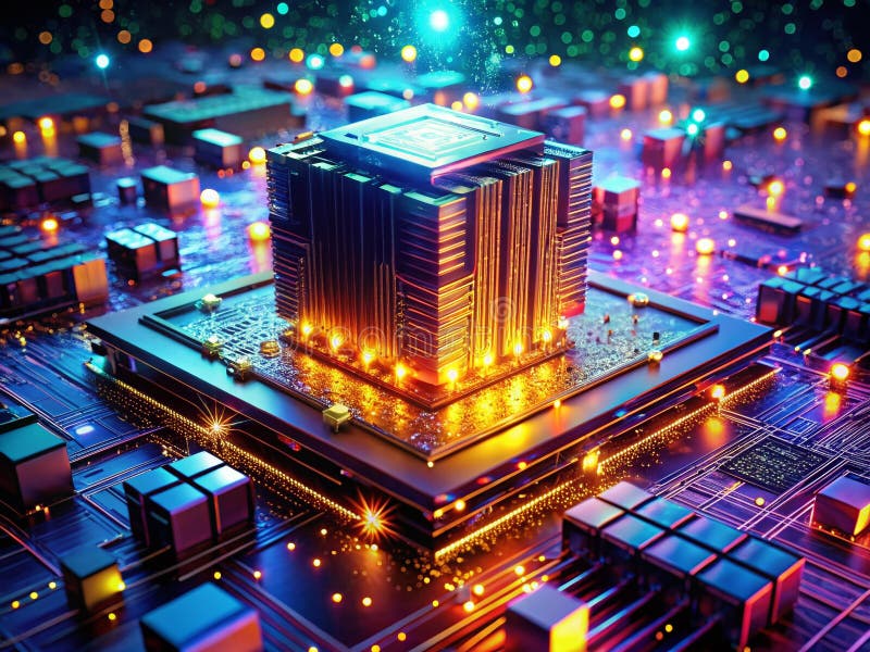 Dynamic Circuit Board Wallpaper a Futuristic 3D Render of an Abstract ...