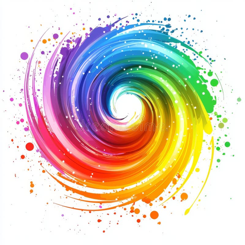 A Dynamic Circular Abstract Artwork with an Array of Paint Swirls and ...